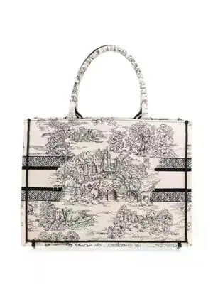 Dior Book Tote Oblique Monogram Tote Bag - Neutrals