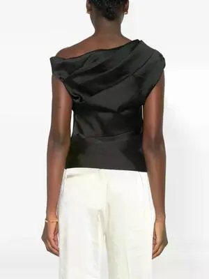 SELF-PORTRAIT Asymmetric-neck Draped Top