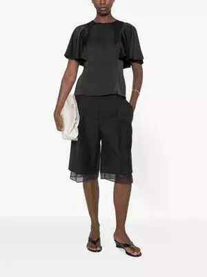 Michael Kors Short Sleeve Ruffled Blouse