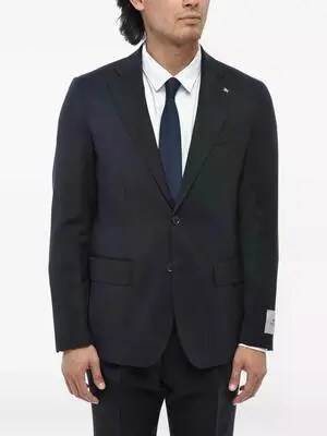 Corneliani Herringbone-pattern Virgin Wool Suit - Black