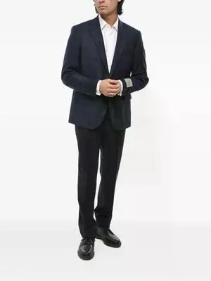 Corneliani Tartan-pattern Single-breasted Blazer - Blue