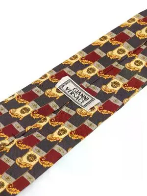 Versace Medusa Head Acanthus-leaf Pattern Tie