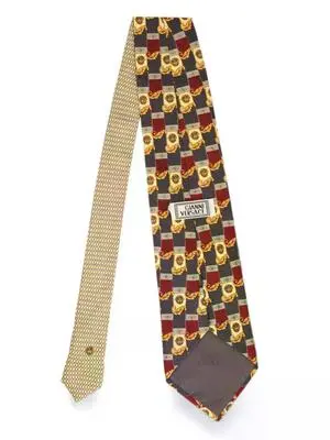 Versace Medusa Head Acanthus-leaf Pattern Tie
