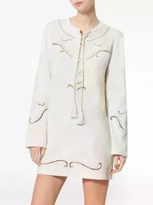 MARANT ETOILE Elka Broderie Anglaise Mini Dress - White