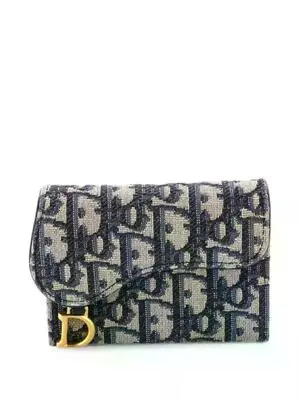 Dior Saddle 5-gusset Case Oblique Canvas Card Holder - Blue