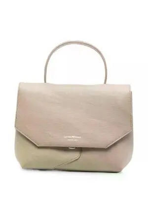 Emporio Armani Grained-leather Tote Bag - Neutrals