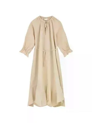 SKALL STUDIO Benedette Ruffled Tie-fastening Maxi Dress - Neutrals