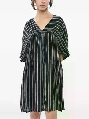 Woolrich Striped V-neck Dress - Black