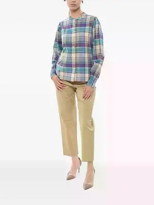 Woolrich Plaid Mandarin Collar Shirt