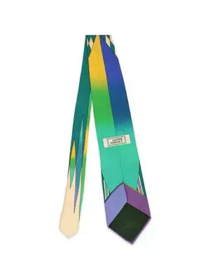 Versace Geometric Print Neck Tie - Green