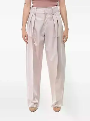 SUPER BLOND Pleated Wide-leg Trousers - Neutrals