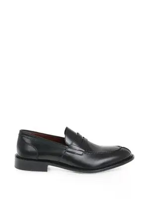 Corneliani Penny-slot Leather Loafers - Black