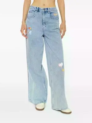 Adidas Embroidered Trefoil-logo Jeans