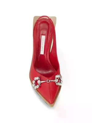 GOD SAVE QUEENS Crystal-embellished Slingback Pumps