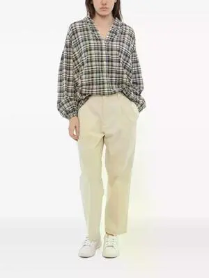 Woolrich Checked V-neck Blouse