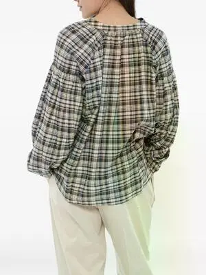 Woolrich Checked V-neck Blouse