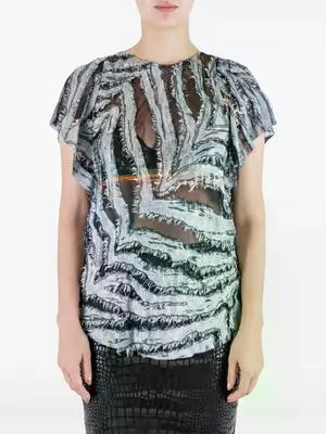 IRO PARIS Striped Short-sleeve Blouse