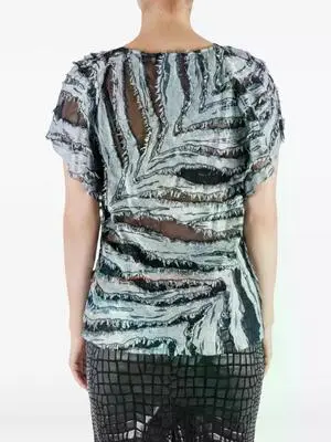 IRO PARIS Striped Short-sleeve Blouse
