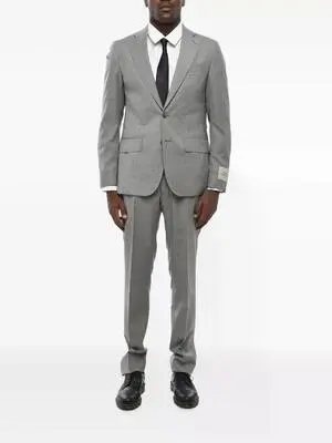 Corneliani Cc Collection Plaid Single-breasted Suit - Grey