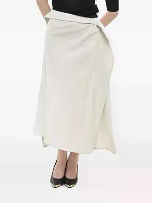 Yohji Yamamoto Asymmetric Jersey Midi Skirt