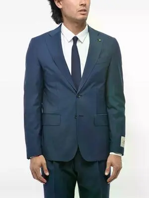 Corneliani Single-breasted Wool Suit - Blue