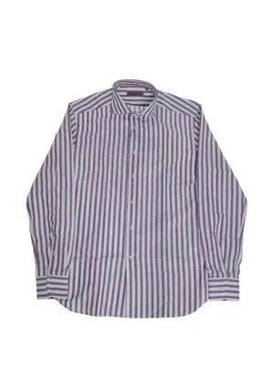 Corneliani Striped French-collar Shirt - Purple