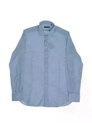 Corneliani French-collar Washed-effect Shirt - Blue
