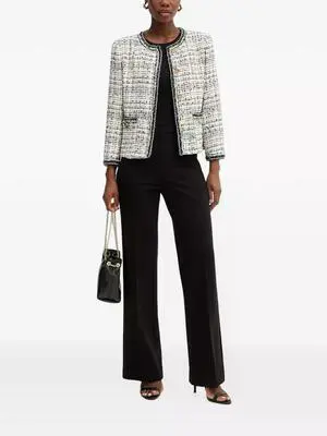 Luisa Spagnoli Textured Tweed Jacket With Gold-tone Logo Buttons