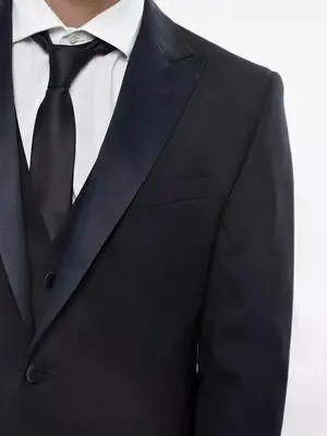 Corneliani Satin-lapel Three-piece Suit - Black