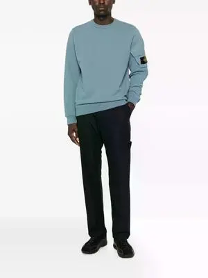 Stone Island Logo-patch Sleeve-pocket Sweatshirt - Blue