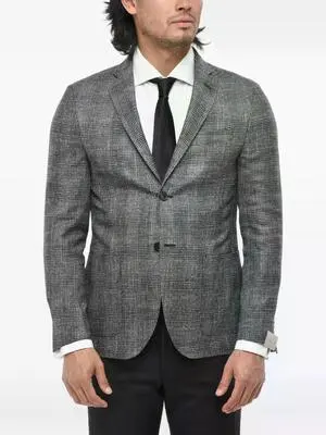 Corneliani Checked Single-breasted Blazer - Grey