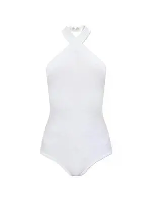 Balmain Sequin-embellished Halterneck Bodysuit - White