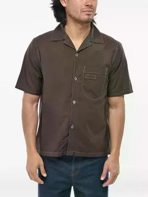 BERNER KUHL Contrast-stitch Short-sleeve Shirt - Brown