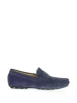 Corneliani Suede Penny Loafers - Blue