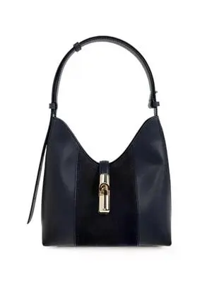 Furla Goccia Panelled Leather Shoulder Bag - Blue