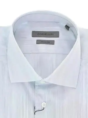 Corneliani Striped French-collar Shirt - Blue