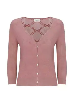 Marella Floral-embroidered V-neck Cardigan - Pink