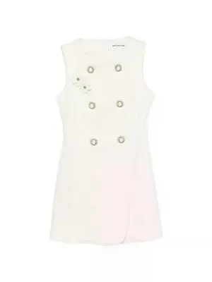 SELF-PORTRAIT Floral Appliqué Mini Dress - Neutrals