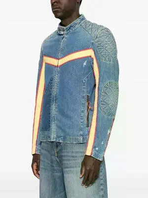 Moschino 2000s Panelled Quilted-shoulder Denim Jacket