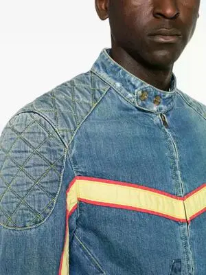 Moschino 2000s Panelled Quilted-shoulder Denim Jacket