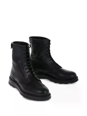 Woolrich Hammered-leather Lace-up Boots - Black