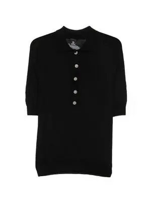 Versace 2000s Medusa Button-up Sweater - Black