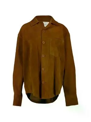 AMI Paris Suede Buttoned Jacket - Brown