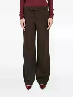 Federica Tosi Wide-leg Pressed-pleat Trousers - Brown