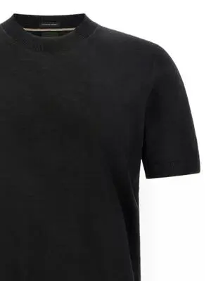 BOSS Short-sleeved Knit T-shirt In Merino Wool