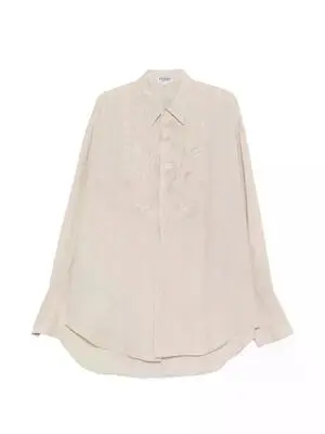 Gianfranco Ferre 1990s Embroidered Linen Shirt