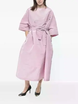 SUPER BLOND Midi Belted Silk-organza Kaftan