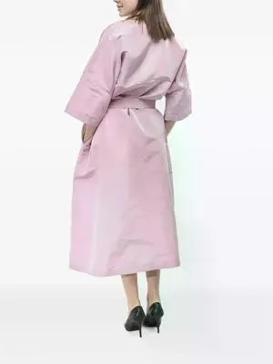 SUPER BLOND Midi Belted Silk-organza Kaftan