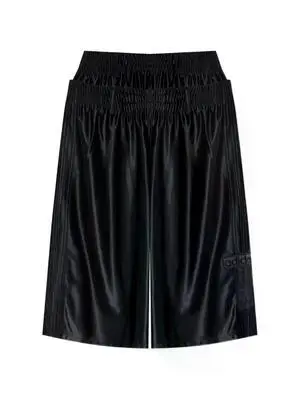 Adidas Logo Patch Satin-finish Wide-leg Shorts