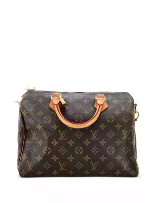 LOUIS VUITTON Speedy Bandouliere Monogram Canvas Shoulder Bag - Brown